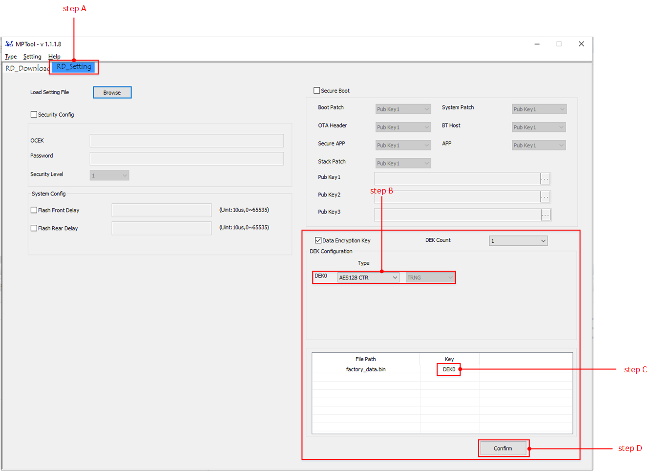 工厂数据 — RTL87x2G SDK v1.6.0 文档